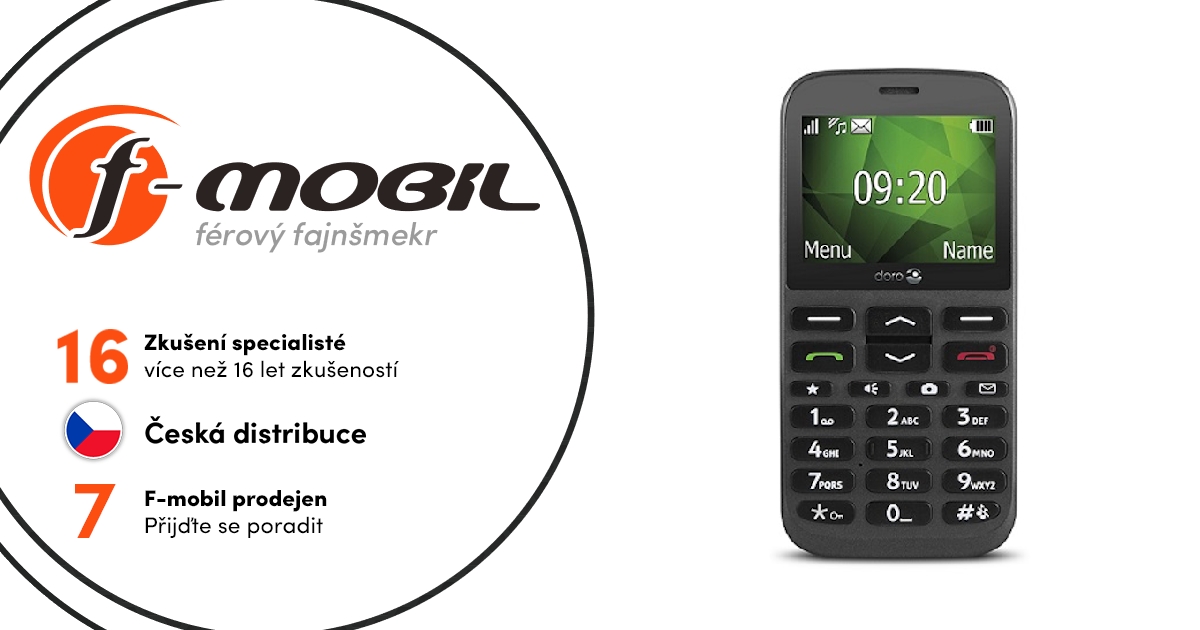 Doro 1370 SingleSIM gsm tel. Graphite | F-mobil.sk